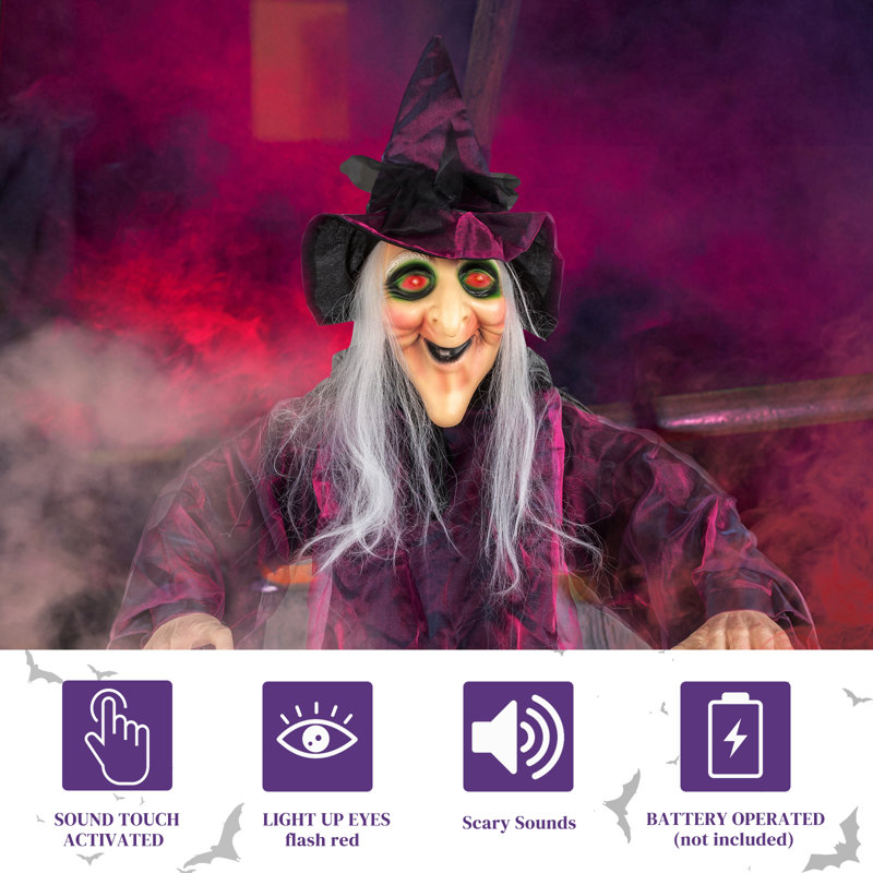 The Twillery Co.® Dayne Hanging Witch Talking Halloween Everyday Decoration & Reviews | Wayfair